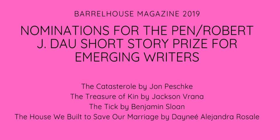 The Tick Nominated for PEN/Robert J. Dau Short Story Prize – Benjamin Sloan